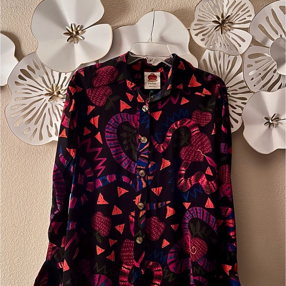 FARM Rio | Tops | Farm Rio Snake Print Black | Poshmark